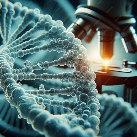 Premium Photo Dna And Microscope Realistic Photo