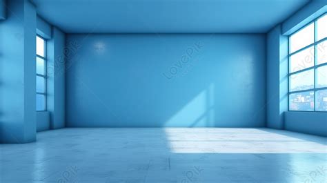 3d 시각화에 푹 빠져보세요 멋진 파란색 벽이 있는 넓은 챔버 굉장히 멋진 배경 3d 배경 창보기 배경 이미지 Hd