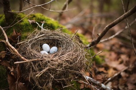 Spring Bird Nest Discovery Premium Ai Generated Image