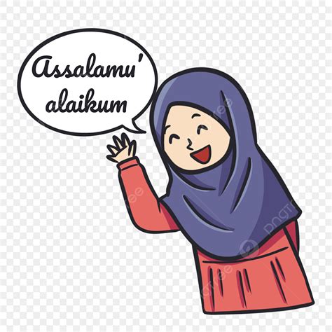 Assalamualaikum Cartoon Doodle Salam Assalamualaikum Cartoon Png