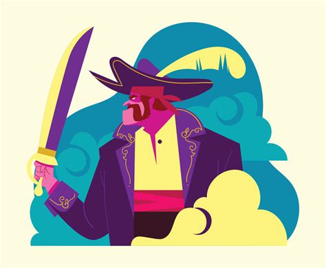 The Pirate With His Sword Vector Art And Graphics