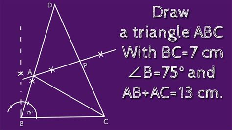 How To Construct A Triangle Abc With Bc 7 Cm ∠b 75° And Ab Ac 13 Cm Shsirclasses Youtube