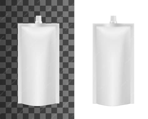 플라스틱 패키지 액체 비누 또는 소스 향낭 팩 프리미엄 벡터