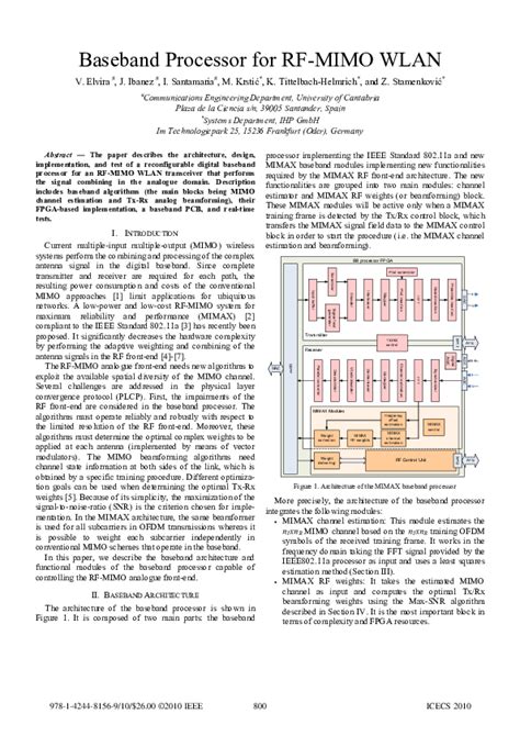 Pdf Baseband Processor For Rf Mimo Wlan