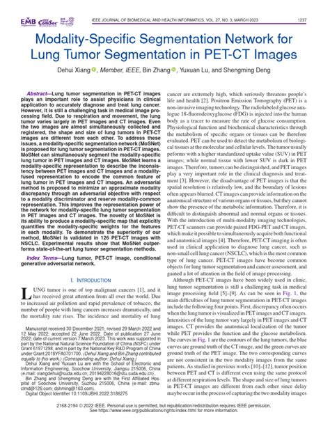 2023modality Specific Segmentation Network For Lung Tumor Segmentation