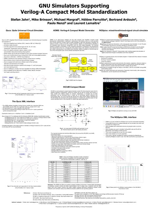 Gnu Simulators Supporting Verilog A Compact Model Standardization Docslib