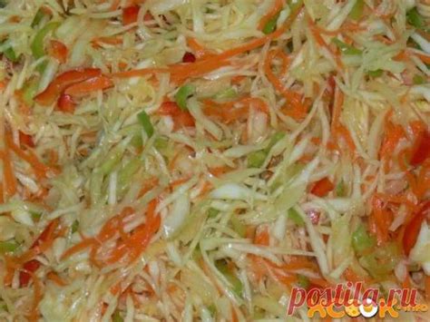 Салат Витаминный из капусты и моркови рецепт приготовления с перце Простые салаты Рецепты