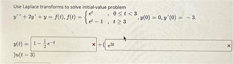 Solved Use Laplace Transforms To Solve Initial Value Problem