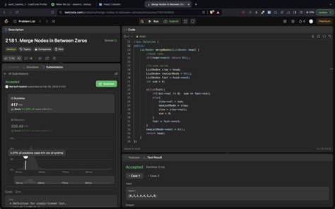 leetcode 2181 merge nodes in between zeros asif hashmi posted on the