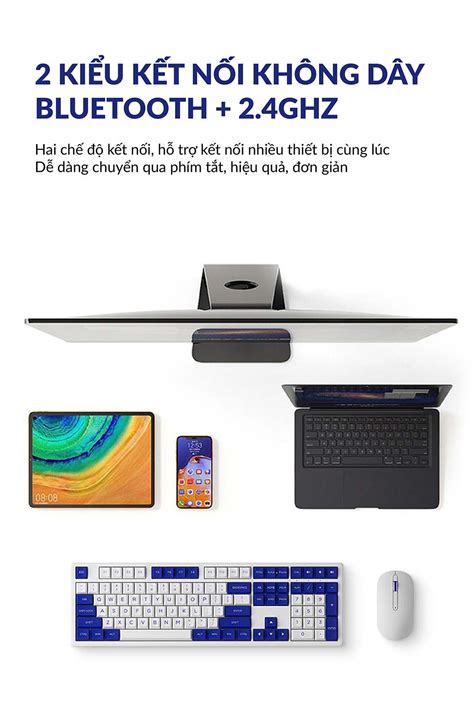 BỘ PhÍm ChuỘt KhÔng DÂy Akko Mx108 Black And Cyan Bluetooth 2 4ghz