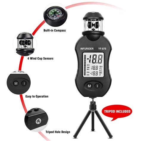Snapklik Com Digital Anemometer Handheld INFURIDER YF Wind Speed