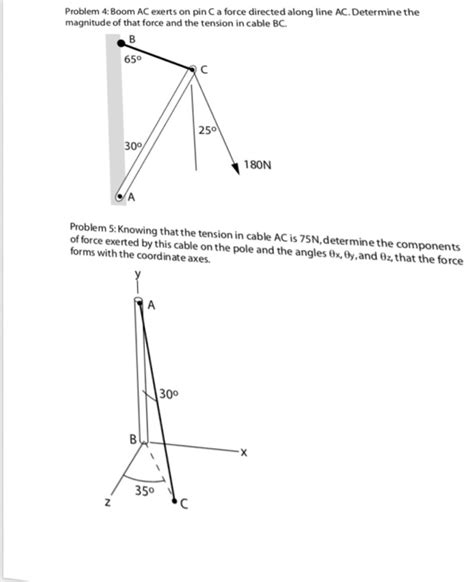 Solved Problem 4 Boom Ac Exerts On Pin C A Force Directed