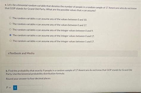 Solved A Let X Be A Binomial Random Variable That Denotes