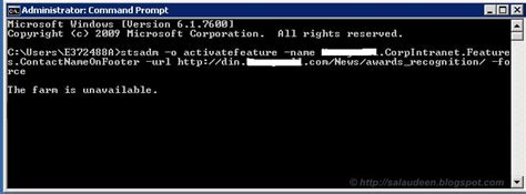The Farm Is Unavailable Error While Running Stsadm Sharepoint Diary