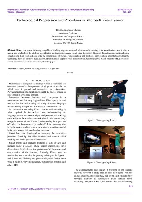 Pdf Technological Progression And Procedures In Microsoft Kinect Sensor