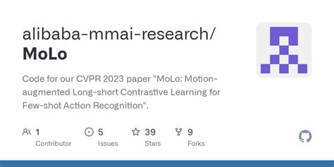 GitHub Alibaba Mmai Research MoLo Code For Our CVPR 2023 Paper MoLo Motion Augmented Long