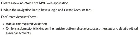 solved create a new asp core mvc web application update the