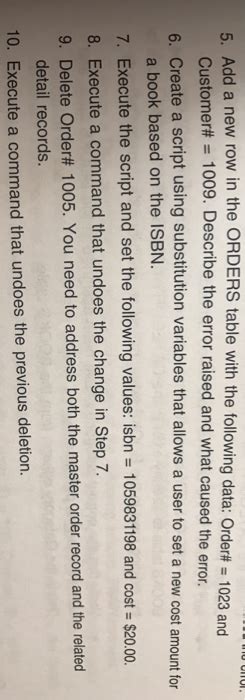 Solved Drop Table Customers Cascade Constraints Drop Table