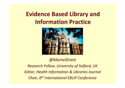 Evidence Based Library And Information Practice Ppt