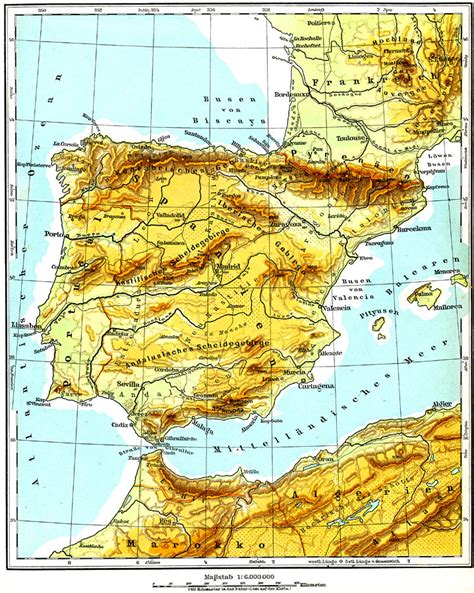 Iberian Peninsula Map With Cities