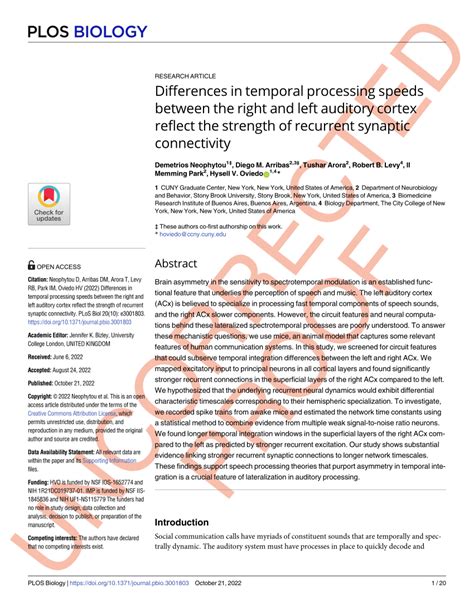Pdf Differences In Temporal Processing Speeds Between The Right And