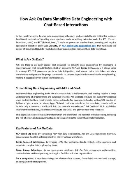 how ask on data simplifies data engineering with chat based