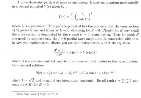 A Non Relativistic Particle Of Mass M And Energy E Chegg