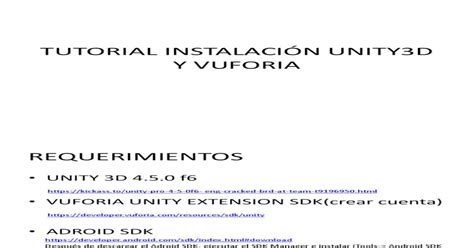 Tutorial Instalación Unity3d Y Vuforia Pdf Document