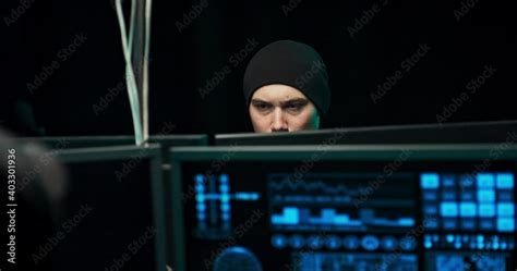 Portrait Of Tired Hacker With Dark Circles Under His Eyes Breaks Into
