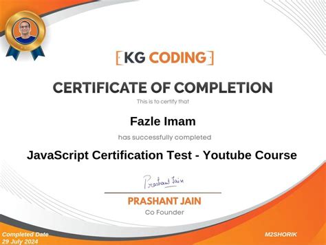 Fazle Imam On Linkedin Javascript Webdevelopment Certificate