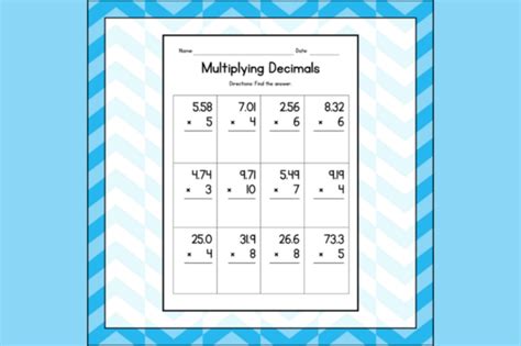 Multiplying Decimals Poster Multiplying Decimals And Whole Numbers