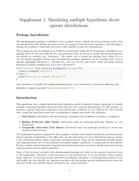 Pdf Simulating Multiple Hypotheses About Species Distributions From