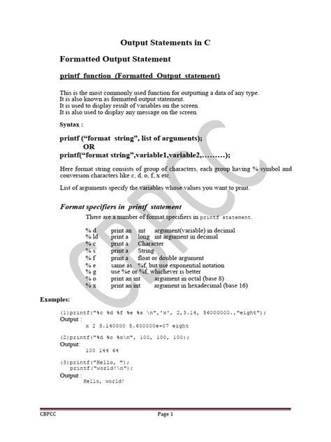 Output Statements Pdf Parameter Computer Programming Integer