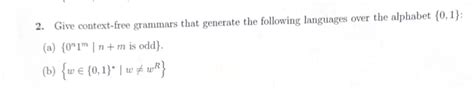 solved give context free grammars that generate the