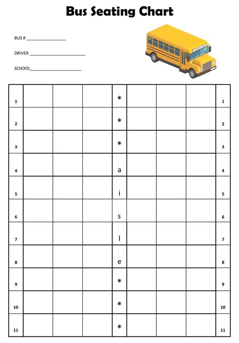 Printable School Bus Seating Diagram School Bus Driving School Bus Safety Seating Chart