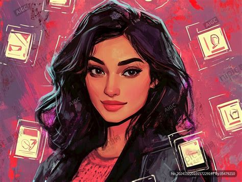 Ai创作图数字美女插画 写实人物插画 女性杂志封面配图插图 美女潮流插画 女性杂志插画 潮流插画美女人物插画 板绘人像 调色板自画像肖像画 少女海报插画 人物封面插画 潮流人物插画印刷 网红