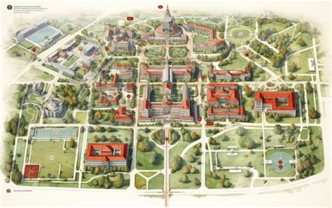 Premium Ai Image Campus Map For University