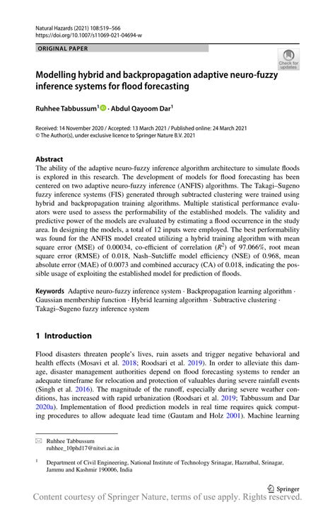Modelling Hybrid And Backpropagation Adaptive Neuro Fuzzy Inference