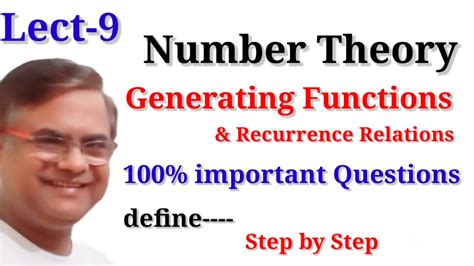 Generating Functions And Recurrence Relation Number Theory Youtube