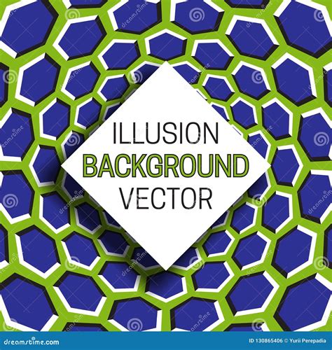 square frame with shadow on illusion background of moving hexagons pattern stock vector