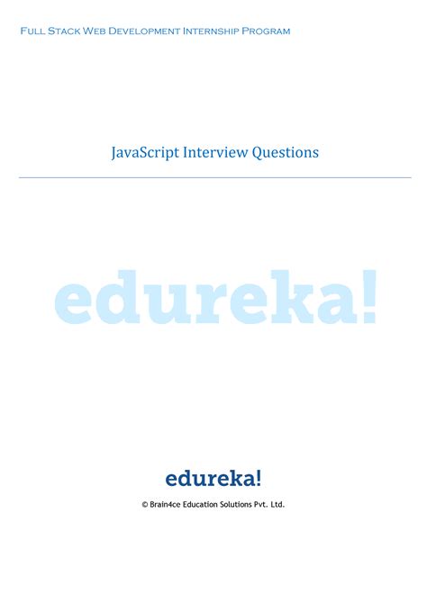 Js Interview Questions Full Stack Web Development Internship Program