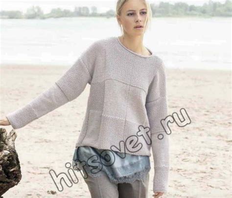 Джемпер для девушки спицами фото Модели вязаных свитеров Женские свитера Джемпер