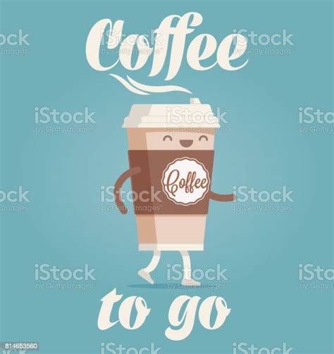 가을 커피 만화 스타일 커피의 컵의 재미 있는 벡터 일러스트 레이 션 달콤한 음식에 대한 스톡 벡터 아트 및 기타 이미지