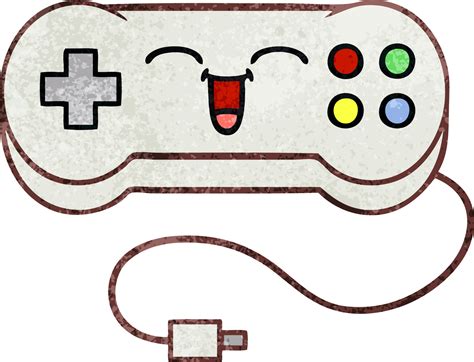 Retro Grunge Texture Cartoon Game Controller 10745398 Vector Art At Vecteezy