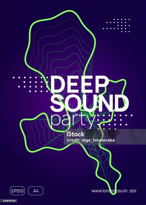 테크노 포스터 트랜스 초대 페스트 일렉트로 엘리먼트 사운드웨이브 비트 초대장 그린 댄스 디자인 Edm 세트 핑크 나이트 클럽 전단지 바이올렛 테크노 포스터 Dj에 대한 스톡