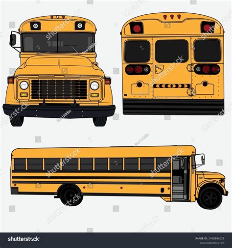 Vector School Bus Skoolie Bus Drawing Stock Vector Royalty Free 2408985029 Shutterstock