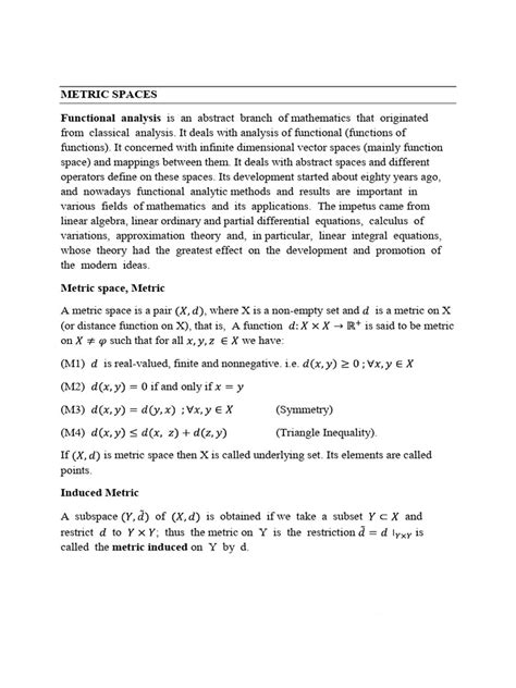 metric spaces pdf mathematical analysis sequence