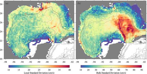 The Square Roots Of A The Local Variance 2 And B The Bulk Variance Download Scientific