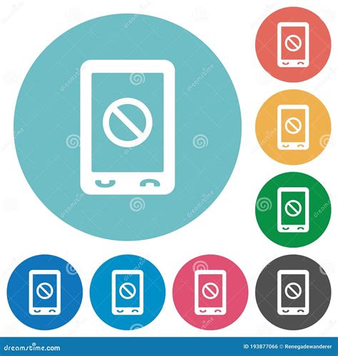 Mobile Disabled Flat Round Icons Stock Illustration Illustration Of Circular Icons