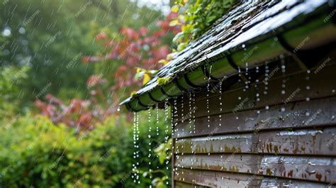 Premium Photo The Rain Is Falling Heavily On The Roof Of A House The